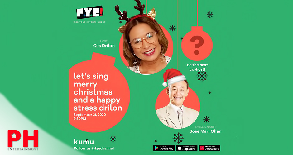 Makikanta kasama si Jose Mari Chan sa 'Bawal Ma-Stress Drilon' sa FYE ...
