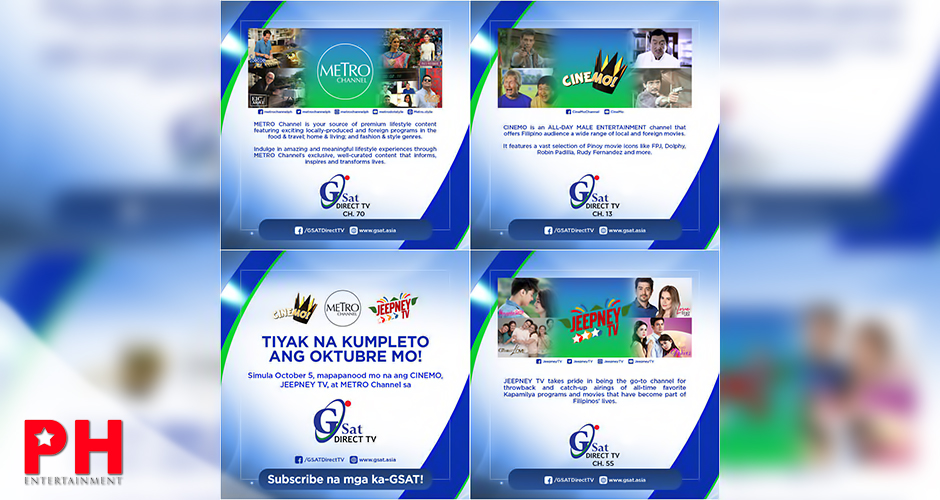 Jeepney TV, Cinemo, at Metro Channel nasa GSAT na simula Oktubre 5 - PH ...